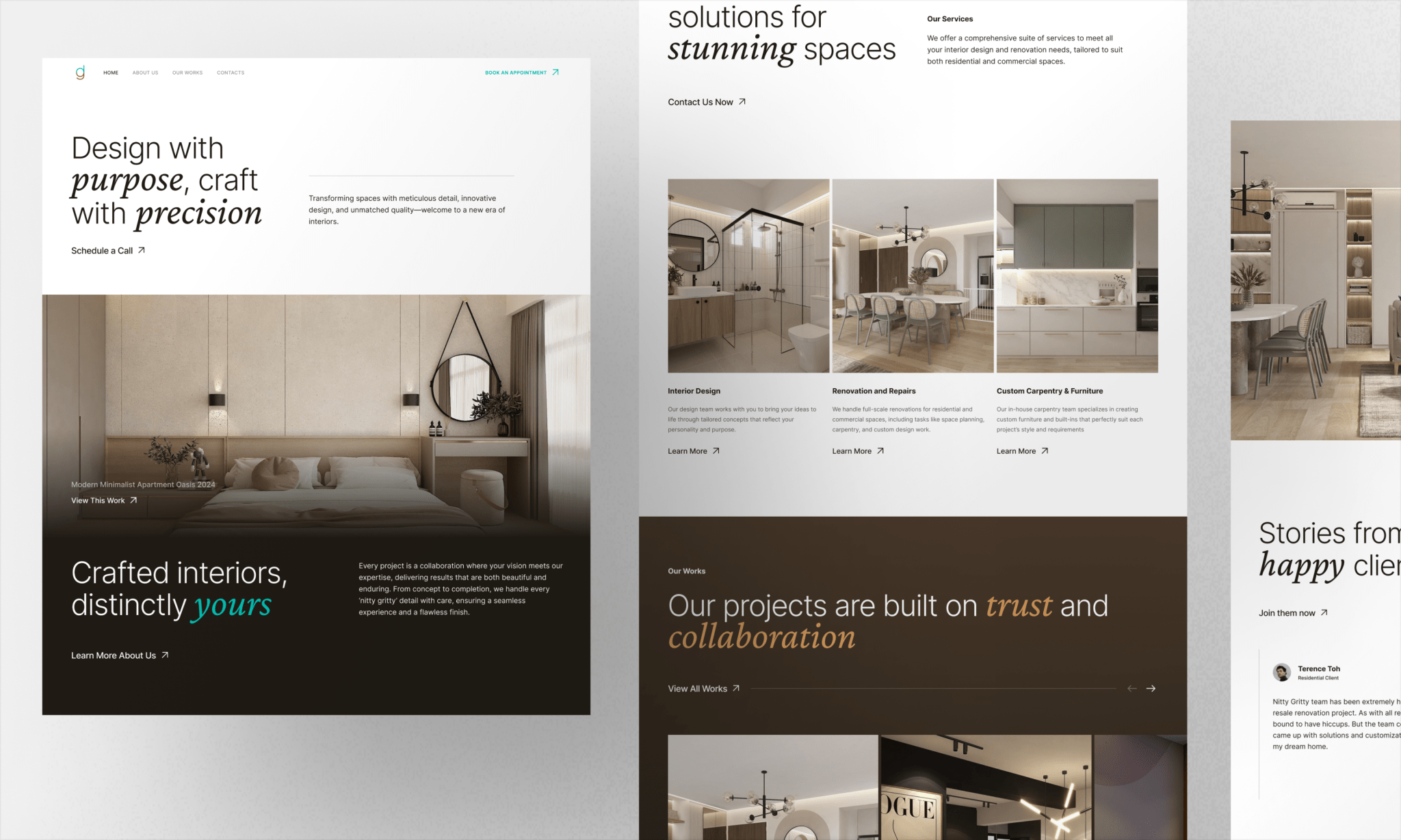 Nitty Gritty Design Interior Website - QUAPE Website